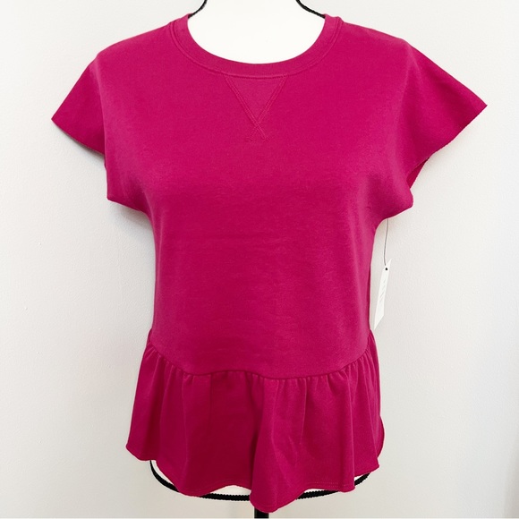 Free Assembly | Shirts & Tops | Free Assembly Girls Peplum Hem Pink ...